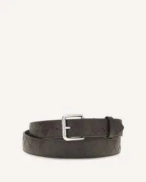 Bottega Veneta Intrecciato Woven Leather Belt - Brown