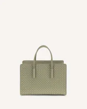 Bottega Veneta Barbara Woven Leather Tote Bag - Green