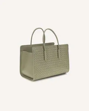 Bottega Veneta Barbara Woven Leather Tote Bag - Green