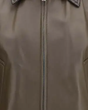 Bottega Veneta Glossy Leather Bomber Jacket