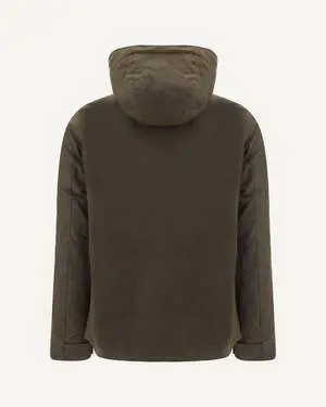 Barbour Hooded Jacket With Chest Pocket And Snap Button Closure