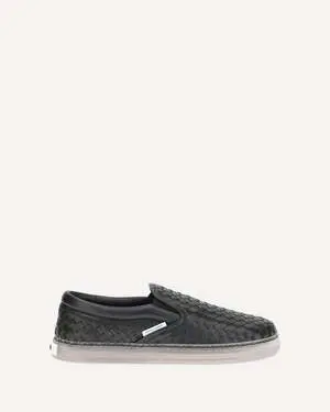 Bottega Veneta Serena Intrecciato Slip-on Sneakers - Black