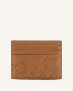 Bottega Veneta Leather Card Holder - Brown