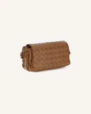 Bottega Veneta Intrecciato Shoulder Bag - Brown