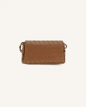 Bottega Veneta Intrecciato Shoulder Bag - Brown