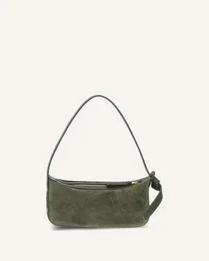 Bottega Veneta Nodo Shoulder Bag In Suede And Nappa Leather - Green