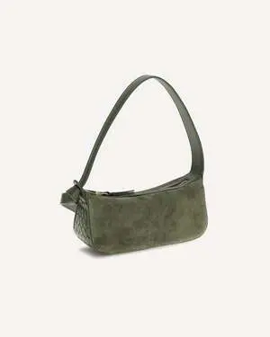 Bottega Veneta Nodo Shoulder Bag In Suede And Nappa Leather - Green