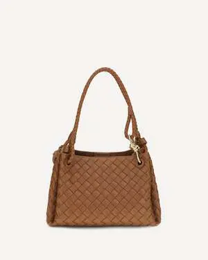 Bottega Veneta Intrecciato Shoulder Bag - Brown