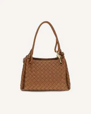 Bottega Veneta Intrecciato Shoulder Bag - Brown
