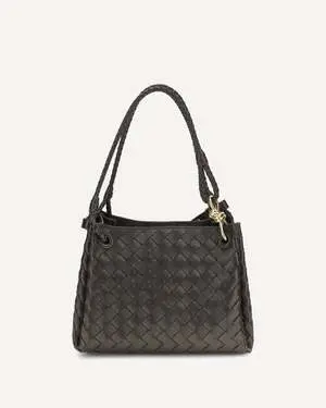 Bottega Veneta Intrecciato Shoulder Bag - Brown