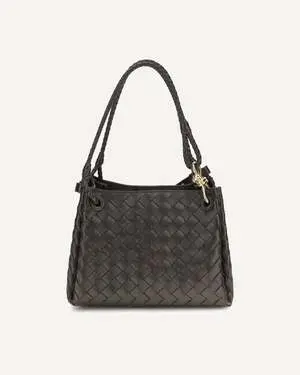 Bottega Veneta Intrecciato Shoulder Bag - Brown
