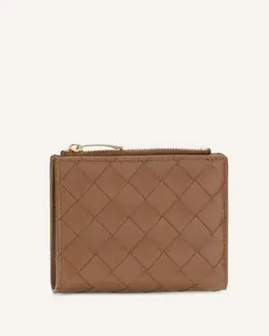 Bottega Veneta Lambskin Intrecciato Wallet - Brown