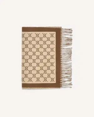 Gucci Gg All-over Wool Scarf - Beige