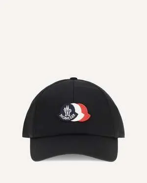 Moncler Tricolour Logo Baseball Cap - Black