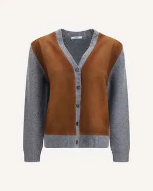 Prada Suede And Wool Cardigan