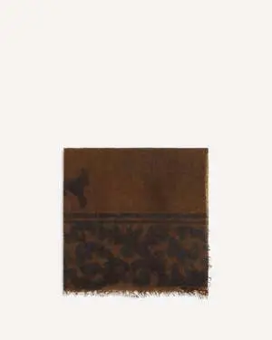 MIRROR IN THE SKY Soufflé Cashmere Scarf With Baroque Motif - Brown