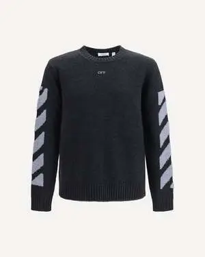 Off-White Diag Fuzzy Crewneck Sweater Ale