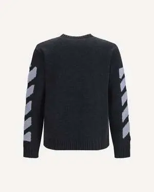 Off-White Diag Fuzzy Crewneck Sweater Ale