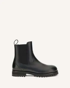 Loro Piana Kent Leather Ankle Boots