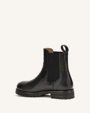 Loro Piana Kent Leather Ankle Boots