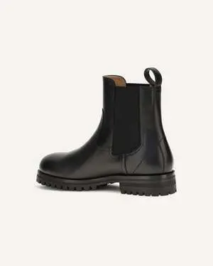 Loro Piana Kent Leather Ankle Boots