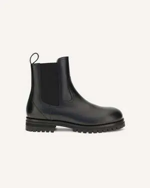 Loro Piana Kent Leather Ankle Boots