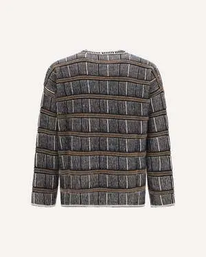 Giorgio Armani Oversized Ribbed Sweater In Silk And Virgin Wool Blend