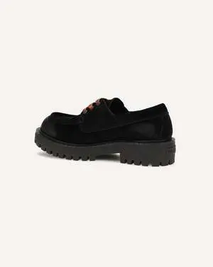 Prada Suede Lace-up Loafers - Black