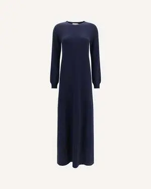 Malo Long Cashmere Crewneck Dress