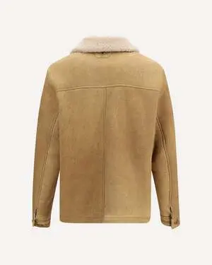 SALVATORE SANTORO Sheepskin Leather Jacket With Fur Lining
