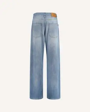 Ermanno Scervino Baggy Jeans In Pure Cotton With Resca Pattern