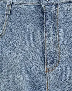 Ermanno Scervino Baggy Jeans In Pure Cotton With Resca Pattern