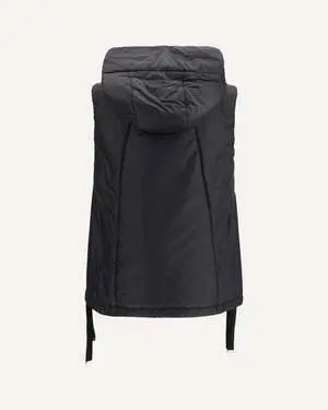 Max Mara Hooded Padded Vest In Water Repellent Canvas - Black