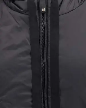 Max Mara Hooded Padded Vest In Water Repellent Canvas - Black