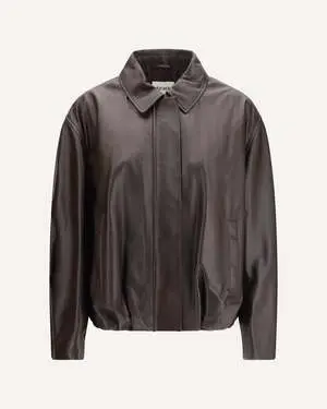 ARMA Melis Leather Bomber Jacket - Brown