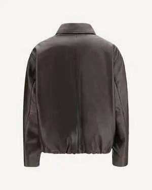 ARMA Melis Leather Bomber Jacket - Brown