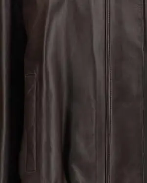 ARMA Melis Leather Bomber Jacket - Brown