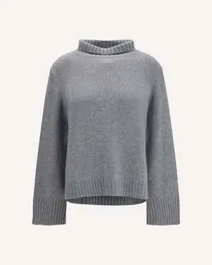 ALLUDE Cashmere Turtleneck Sweater - Grey