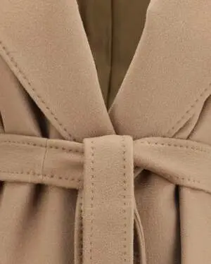 Max Mara Peak Lapel Wool Coat - Beige
