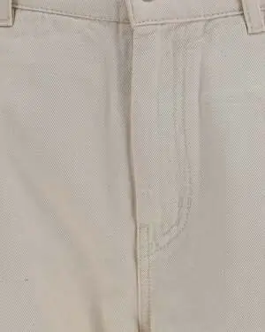 Max Mara Wide Leg Cotton Bull Denim Trousers - Beige