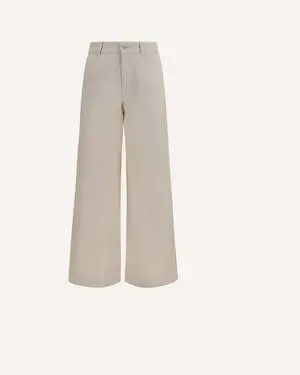 Max Mara Wide Leg Cotton Bull Denim Trousers - White