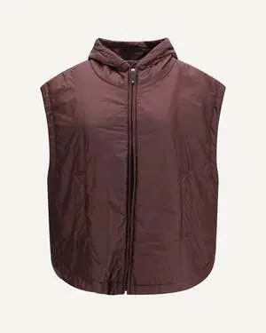 Max Mara Hooded Padded Vest In Water Repellent Canvas