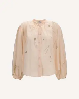 FORTE_FORTE Embroidered Voile Bohemian Shirt