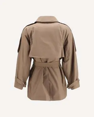 Max Mara Short Water Repellent Twill Trench Coat - Brown