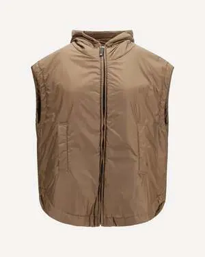 Max Mara Padded Vest With Hood - Brown