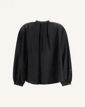 FORTE_FORTE Fleurs D'orient Embroidered Voile Bohemian Shirt - Black