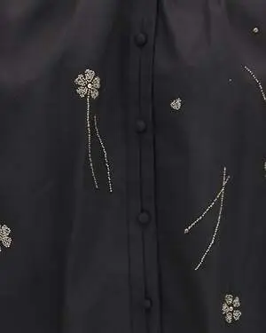 FORTE_FORTE Fleurs D'orient Embroidered Voile Bohemian Shirt - Black