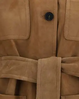 Max Mara Suede Leather Jacket With Belt
