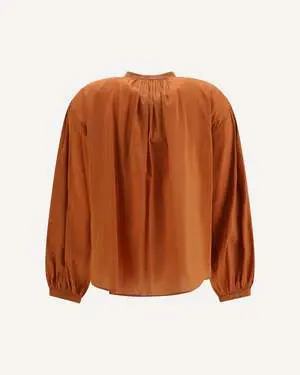 FORTE_FORTE Embroidered Voile Shirt - Orange