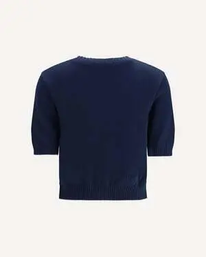 Max Mara Cotton Knit Sweater - Blue